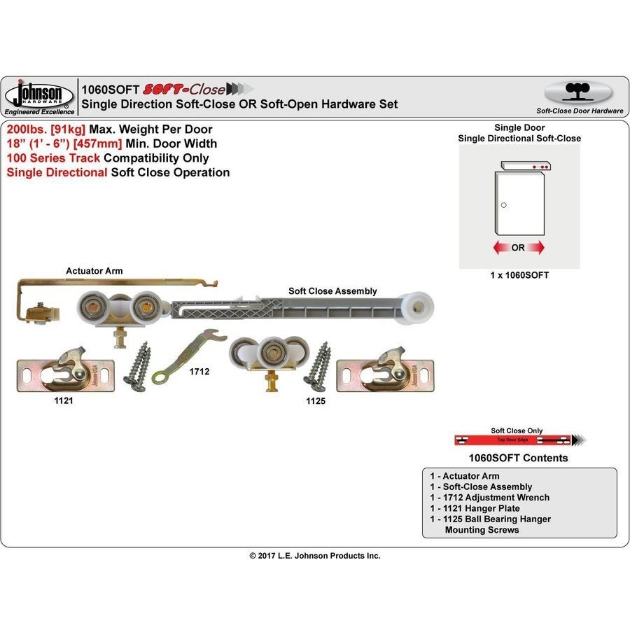 Johnson Hardware 1060SOFT, 1060SOFT Retrofit Soft Close Kit for ...