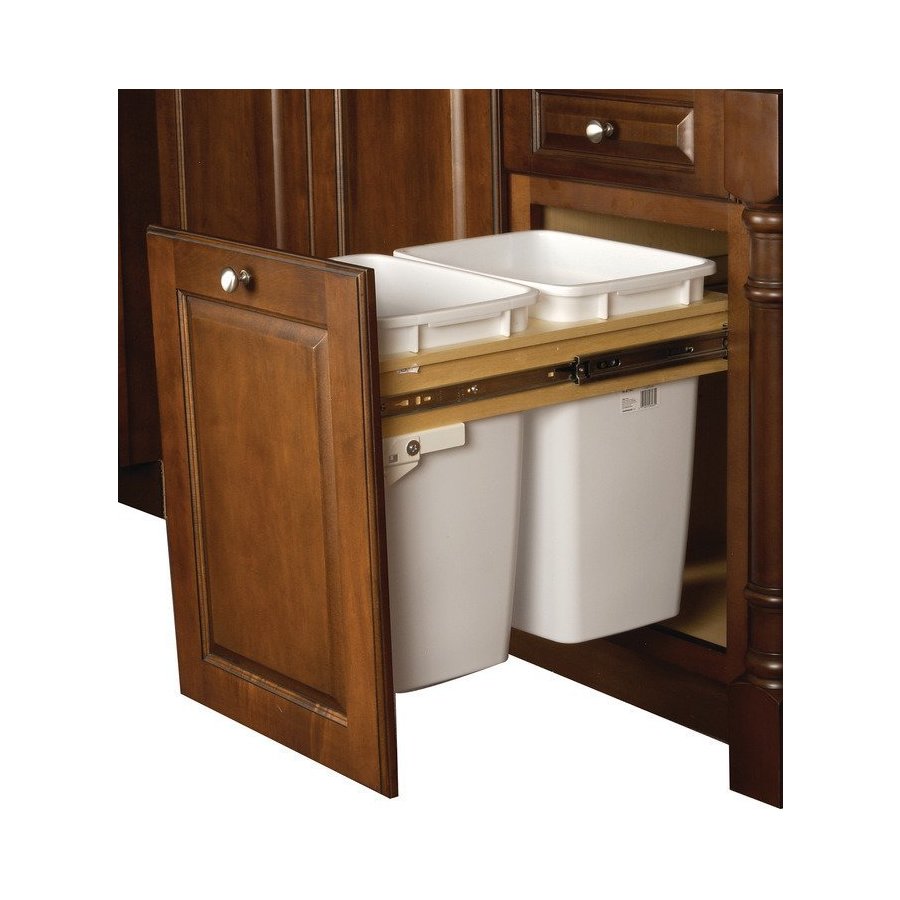 Kessebohmer 503.08.132, 52 Quart Wood Frame Side Mount Single Waste Bin ...