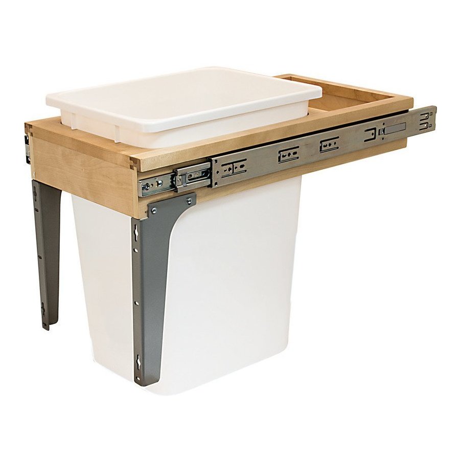 Kessebohmer 503.08.132, 52 Quart Wood Frame Side Mount Single Waste Bin ...
