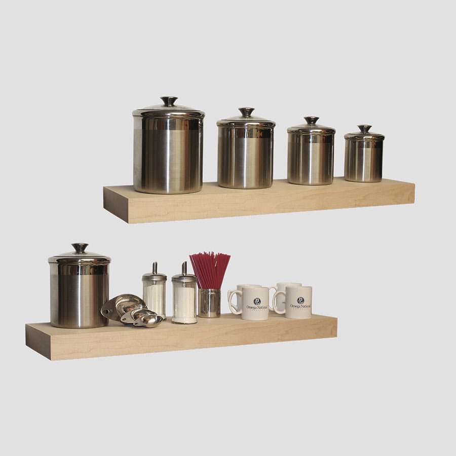 Omega National Products FS0130XUF1, ONP Floating Wood Shelf with ...