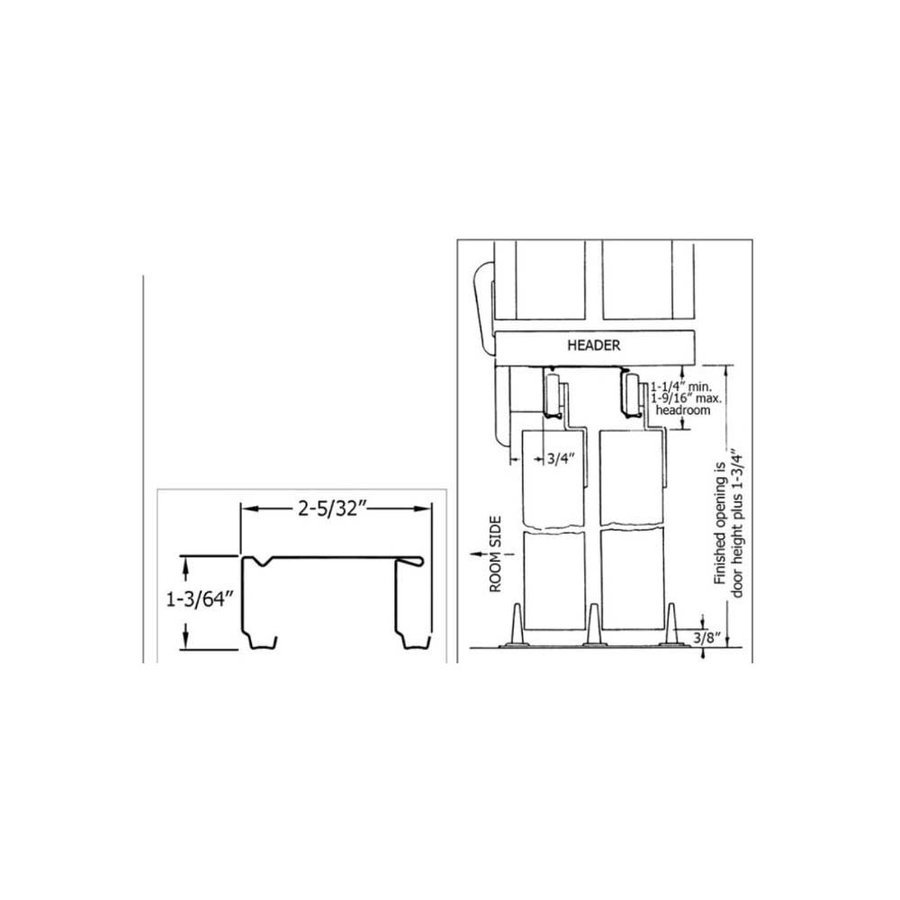 Johnson Hardware 1138G96, 94" Steel Bypass Track, Goldtone ...