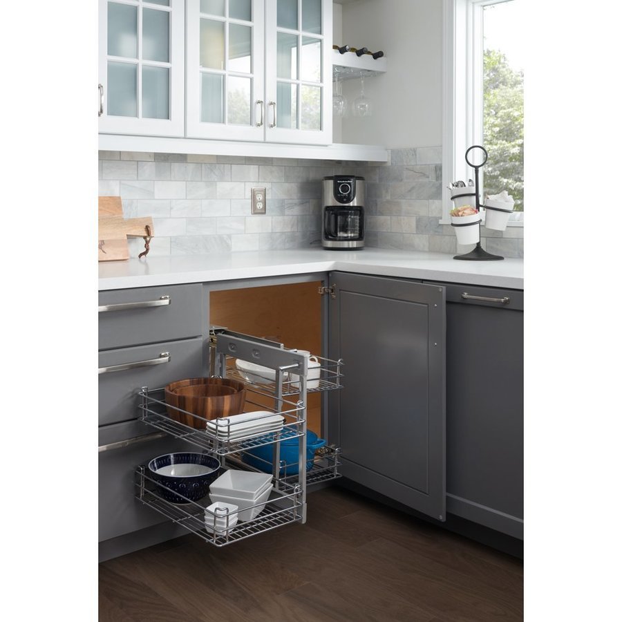 Hardware Resources CS-SHM, 26 Inch Width Blind Corner Universal Basket ...