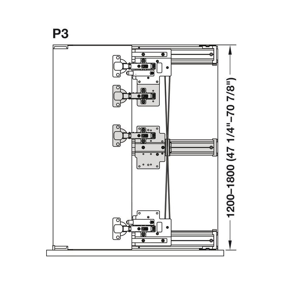 39 Inch Track Length Partial Overlay Accuride 1532 Pocket Door Slide ...