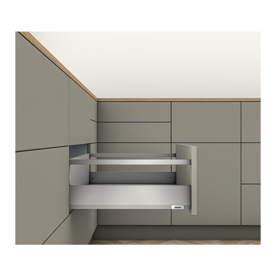 Blum 450E500GR.GL, MERIVOBOX INSERTA 20 Inch Length Soft-Close Metal Drawer System Kit, with 2 ...