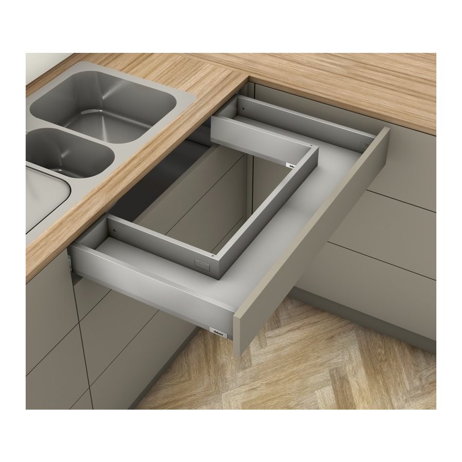 Blum 453M450GR.WA, MERIVOBOX INSERTA 18 Inch Length Wraparound Sink ...