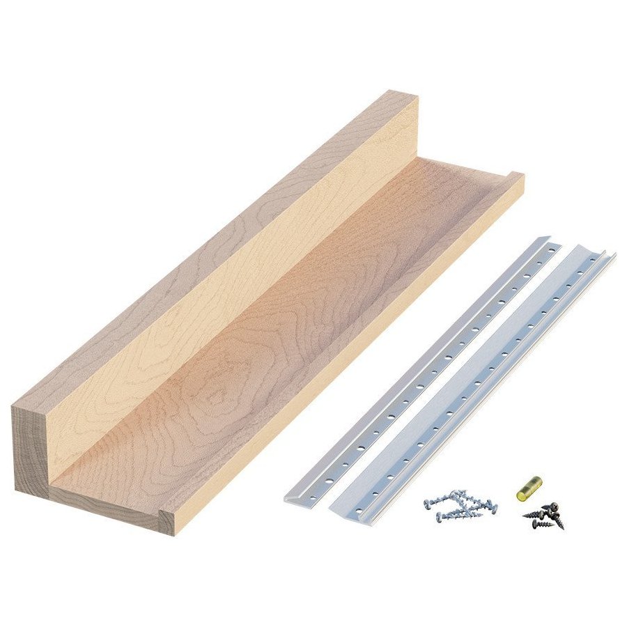 Brown Wood 01CHSHLF0424HM1, 24 Inch Length Slimline Channel Shelf, Hard ...