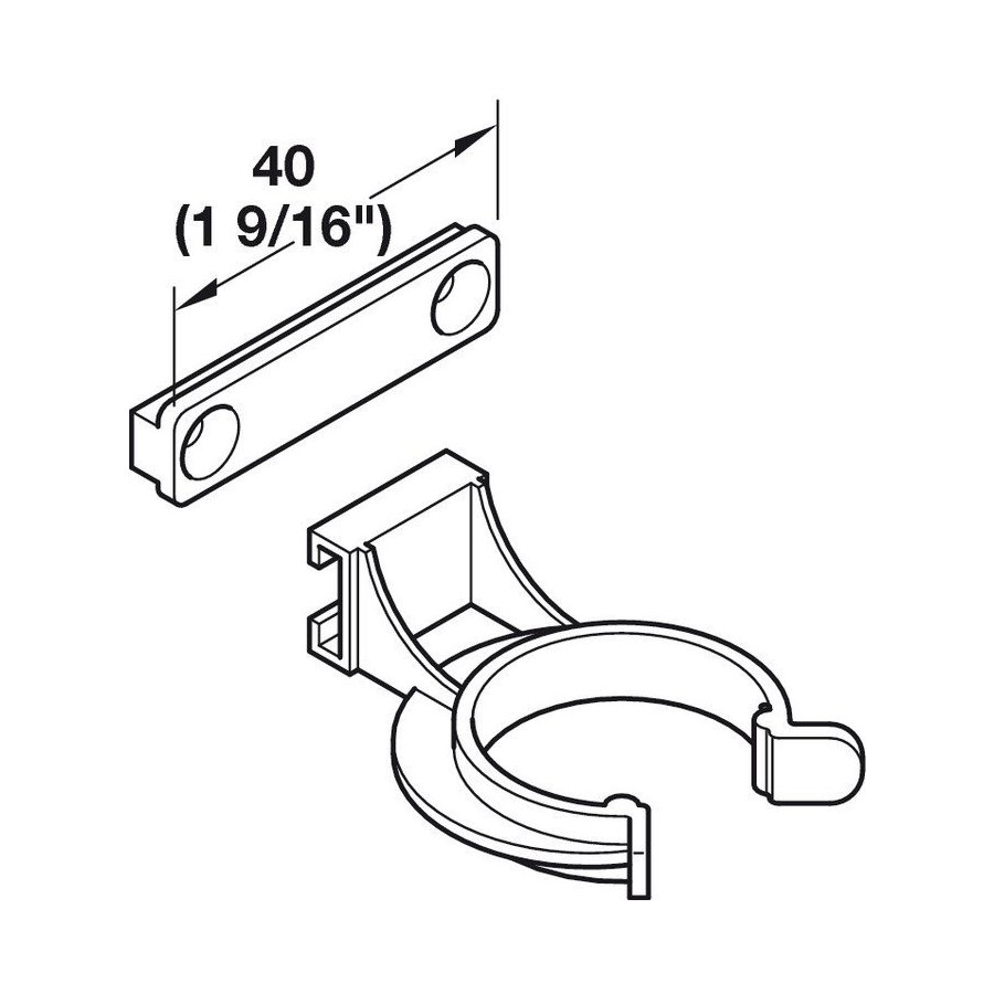 Hafele 637.38.054, AXILO Plinth Screw Mount Panel Clip | CabinetParts.com