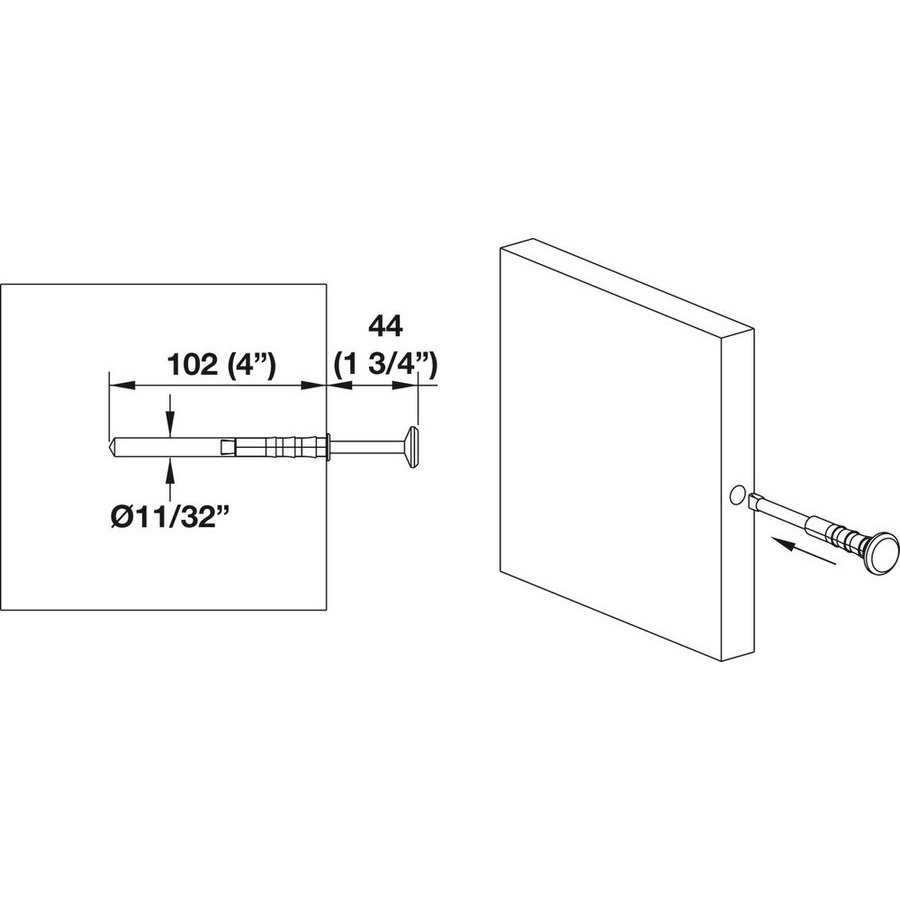 Hafele 808.72.200, 4 Inch Length TAG Synergy Elite Valet Rod With 1-3/4 ...