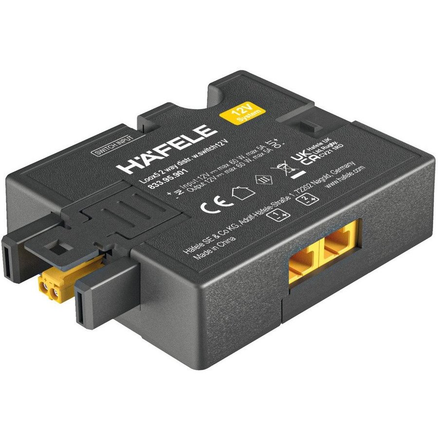 Hafele 833.95.901, Loox5 12V 2-Way Distributor with 1 Switch Port for ...