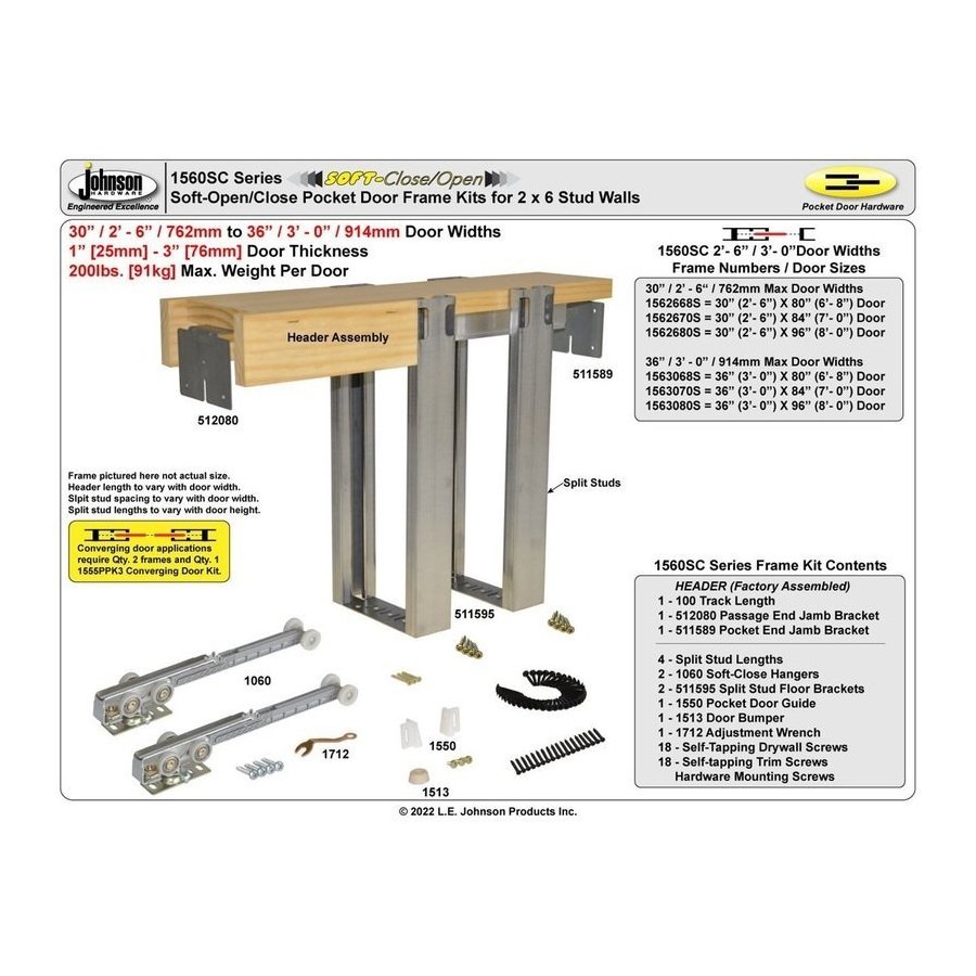 Johnson Hardware 1562668S, JH1560 30 Inch Width x 80 Inch Height Soft ...