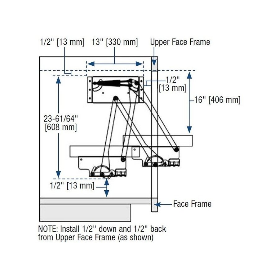 Knape and Vogt HAL-20, 13 Inch Length Steel Appliance Lift, Platinum ...