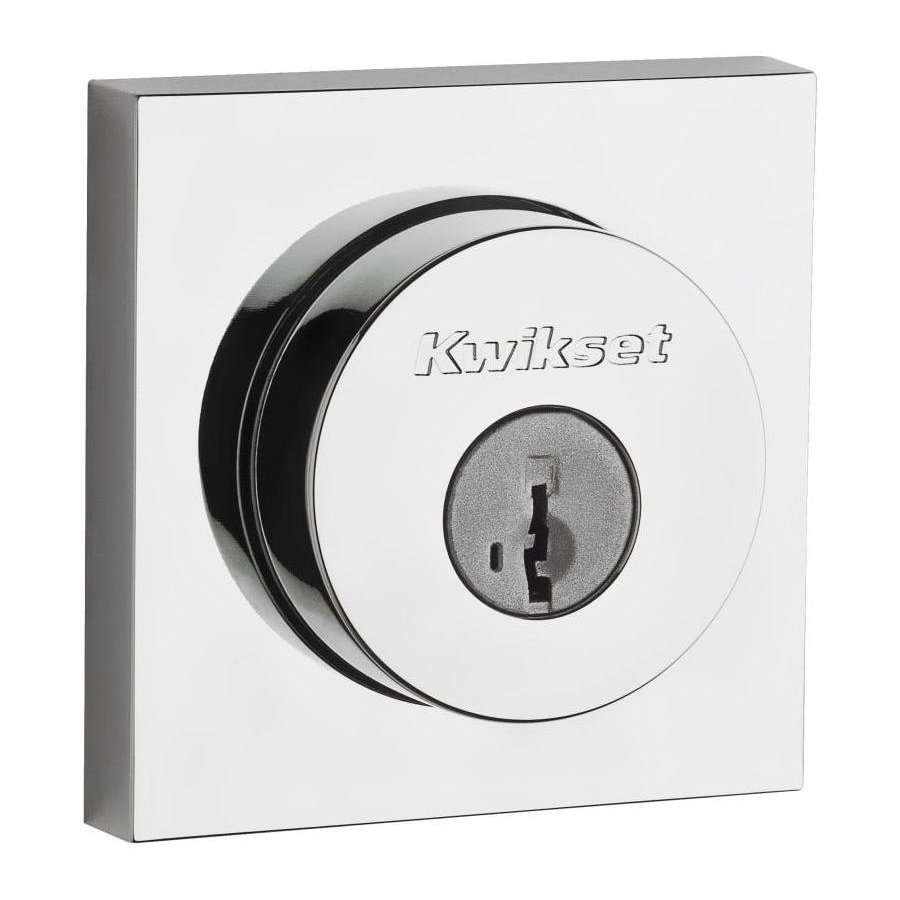 Kwikset 982SQT-26, UL Single Cylinder Halifax Square Rose Deadbolt with ...