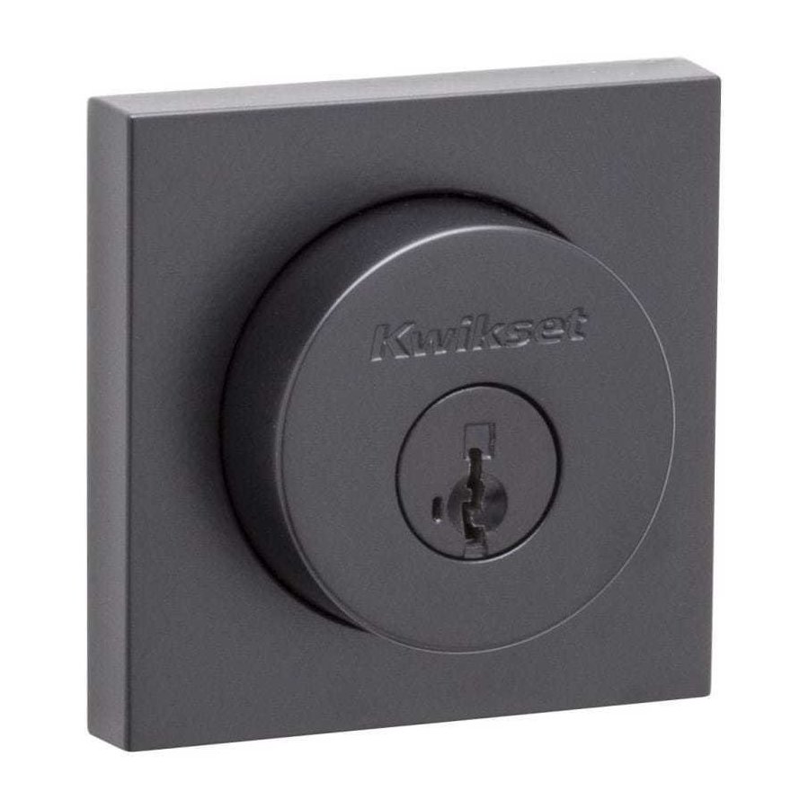 Kwikset 982SQT-514S.DS, UL Single Cylinder Halifax Square Rose Deadbolt ...