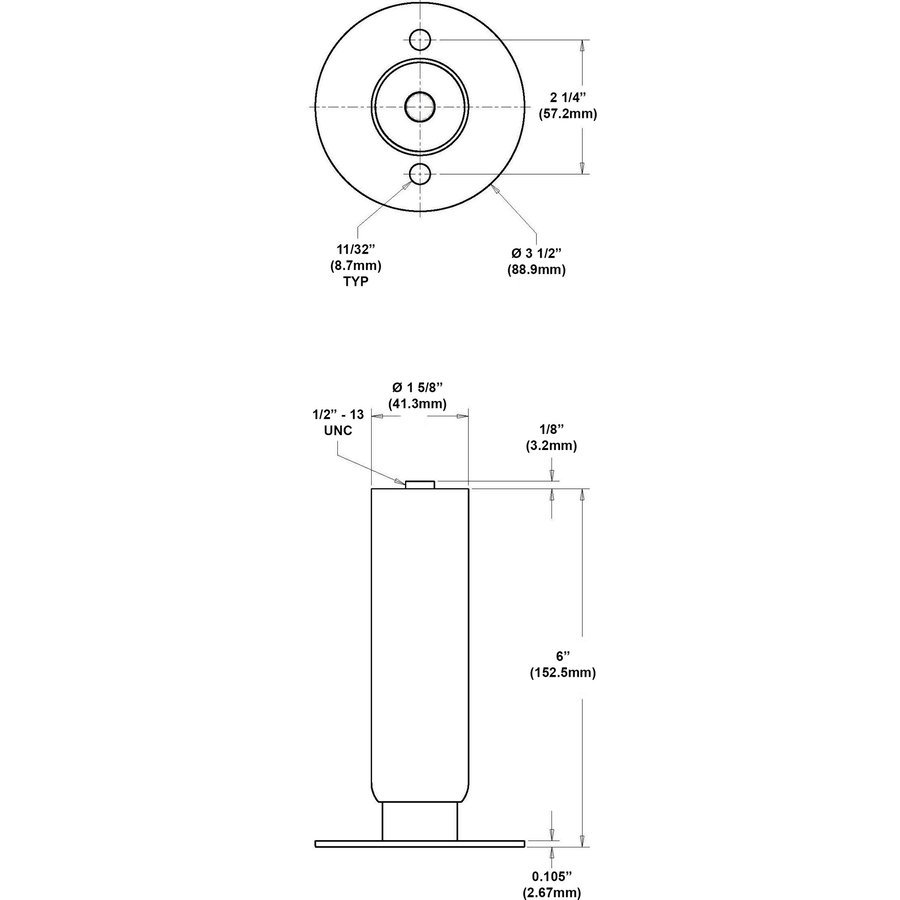 Peter Meier Heavy Duty Stainless Steel Counter Leg - 6 Inch x 1-5/8 ...