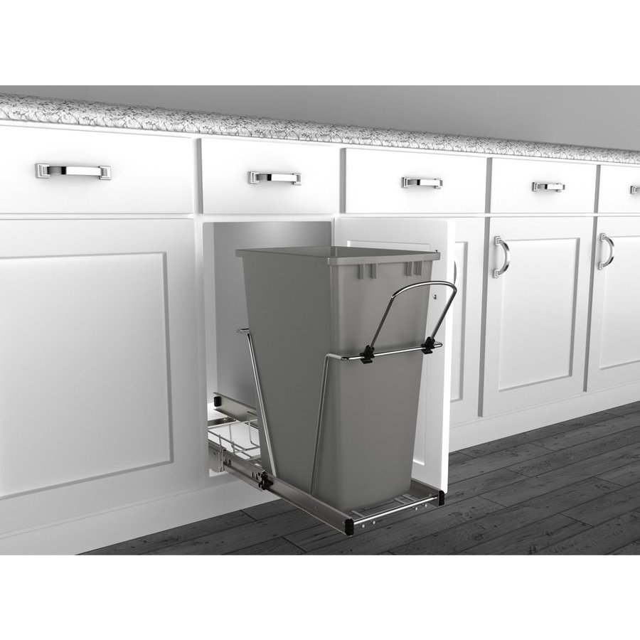 Rev-A-Shelf RV-12KD-17C S, 35 Quart Bottom Mount Single Trash Pull-Out ...