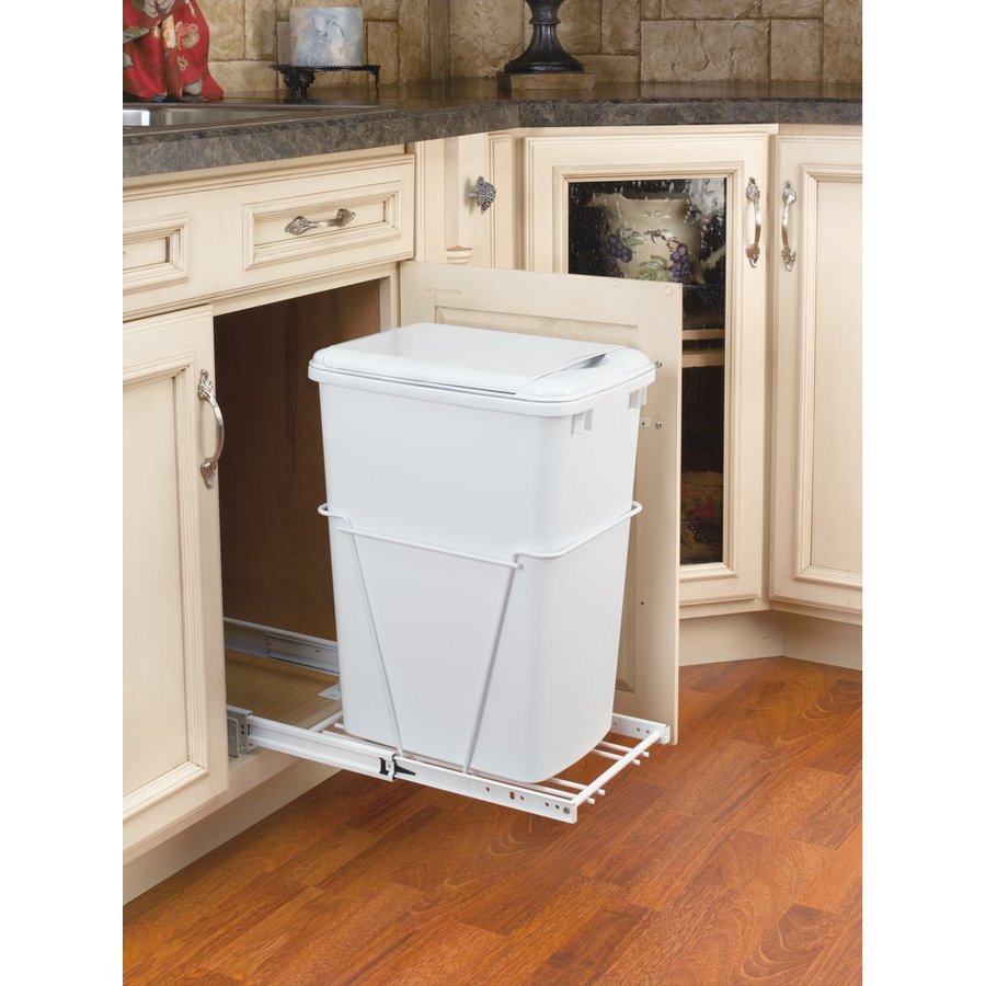Rev-A-Shelf RV-12PB, 35 Quart Single Trash Pull-Out Waste Container 3/4 ...