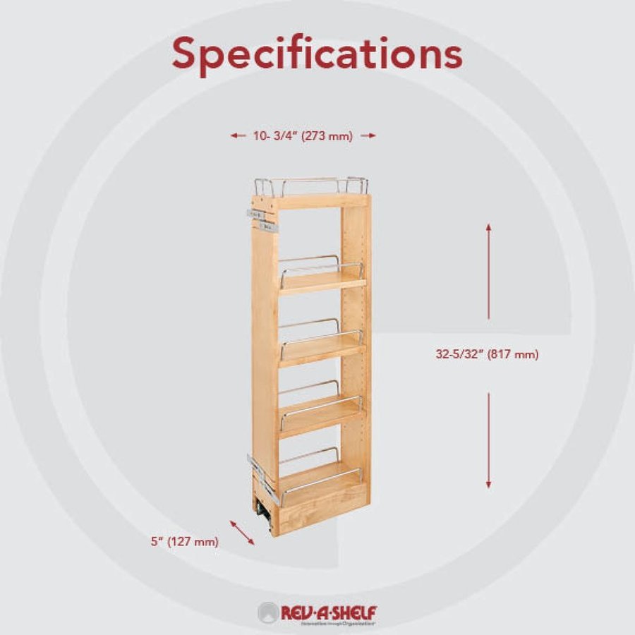 Rev-A-Shelf 448-BBSCWC36-5C, 5 Inch Width Pull-Out Organizer with Soft ...