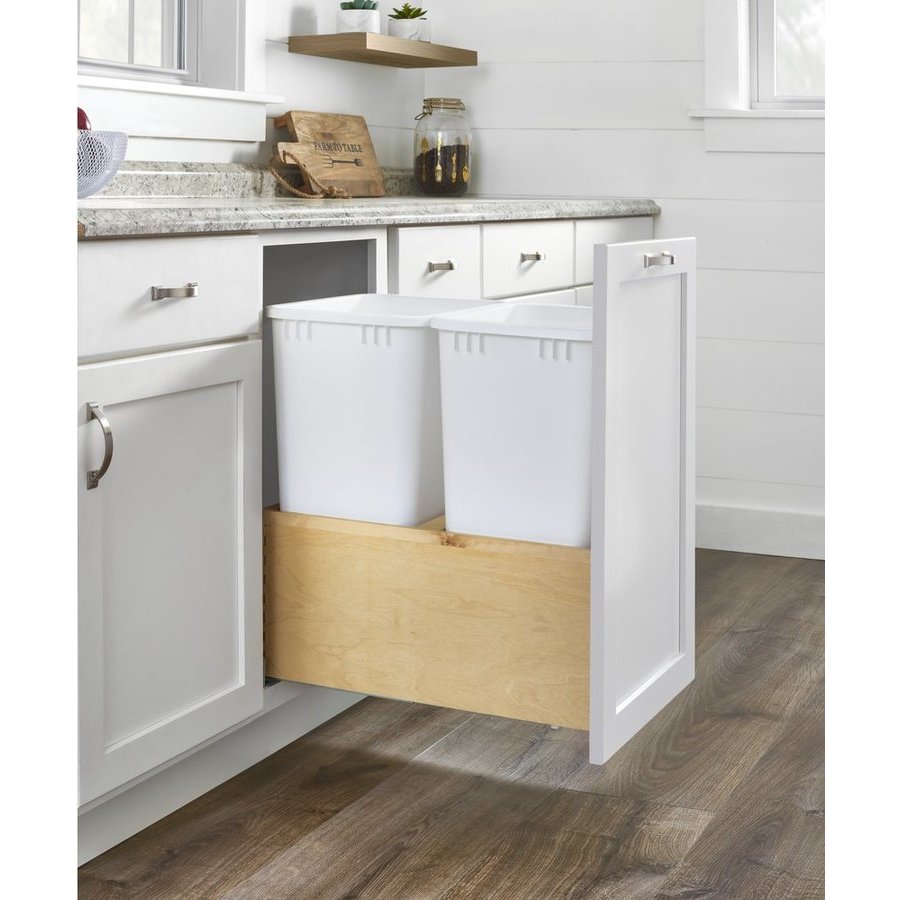 Rev-A-Shelf 4VLWCSC-2150DM-2, 50 Quart Undermount Double Trash Pull-Out ...