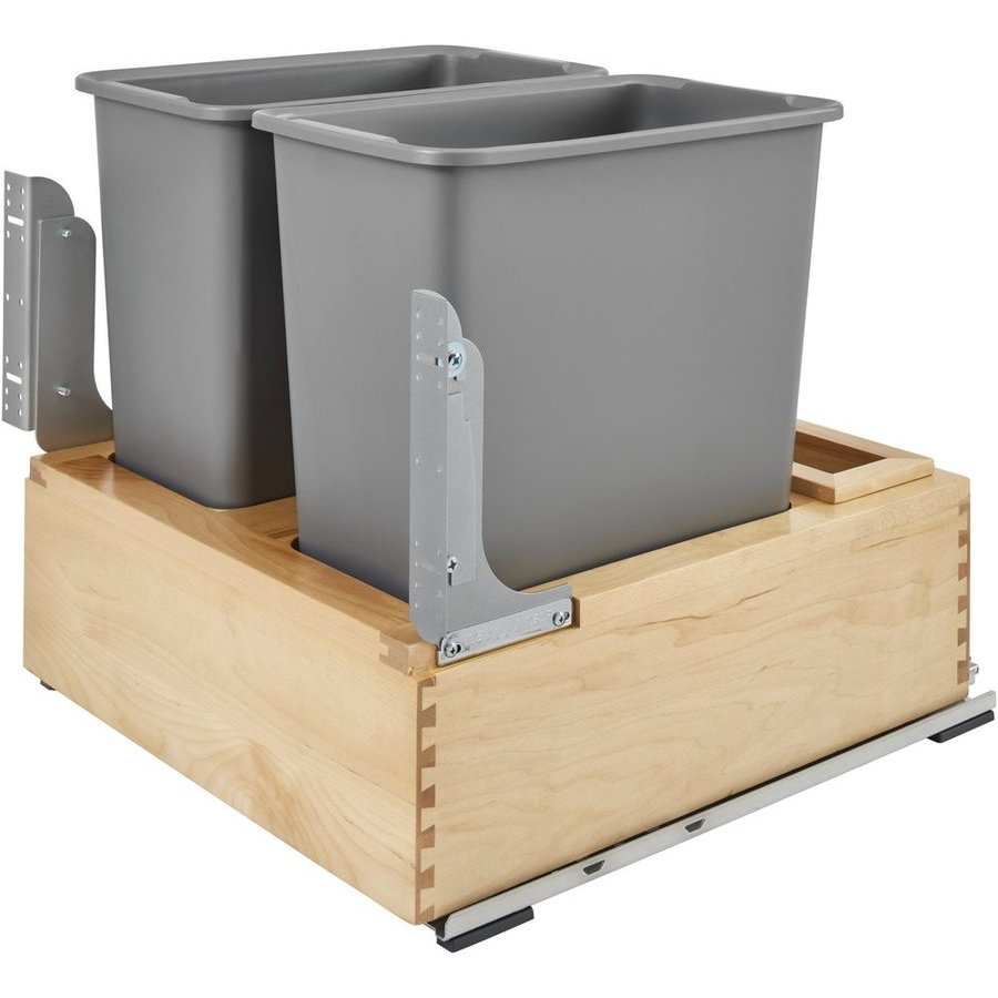 Rev-A-Shelf 4WC-24DM2-SC, 30 Quart Undermount Double Trash Pull-Out ...