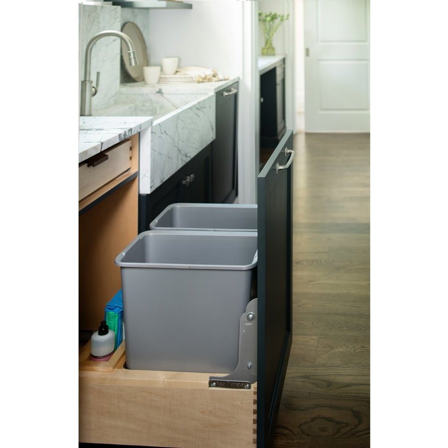 Rev-A-Shelf 4WC-24DM2-SC, 30 Quart Undermount Double Trash Pull-Out ...