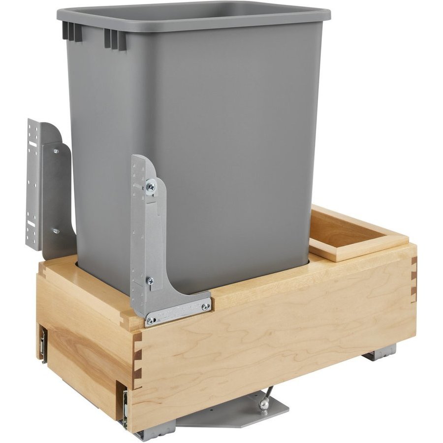 Rev-A-Shelf 4WCBM-1550DM-1, 50 Quart Wood Bottom Mount Single Trash ...