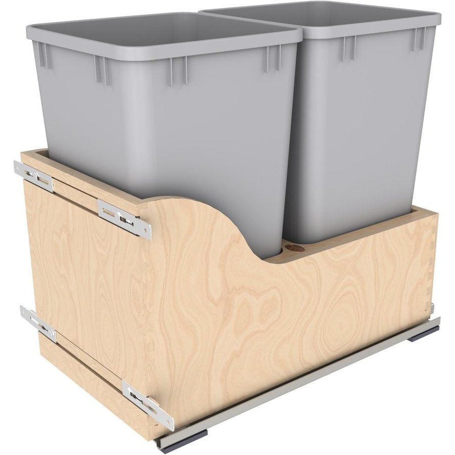 Rev-A-Shelf 4WCSC-1527DM-2, 27 Quart Double Wood Bottom Mount Soft ...