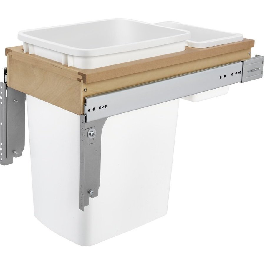 Rev-A-Shelf 4WCTM-12DM1-162, 35 Quart Wood Top Mount Single Trash Pull ...
