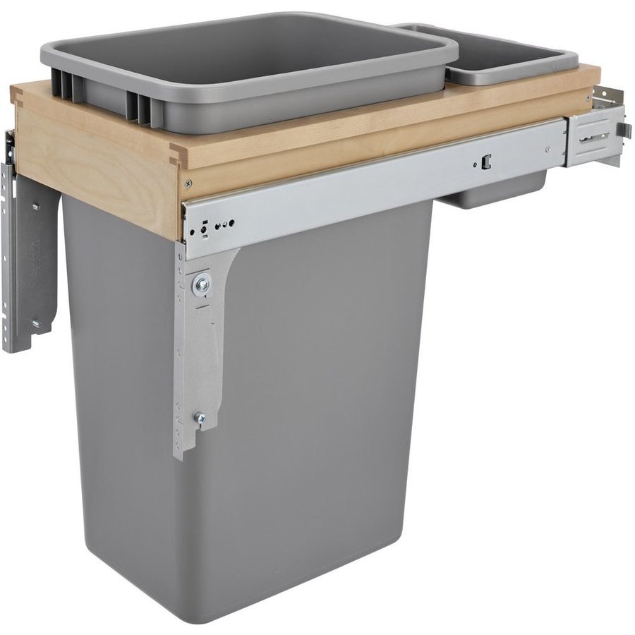 Rev-A-Shelf 4WCTM-1550BBSCDM-1, 50 Quart Wood Top Mount Single Trash ...