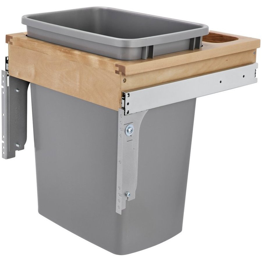 Rev-A-Shelf 4WCTM-1816DM-1, 35 Quart Wood Top Mount Single Trash Pull ...