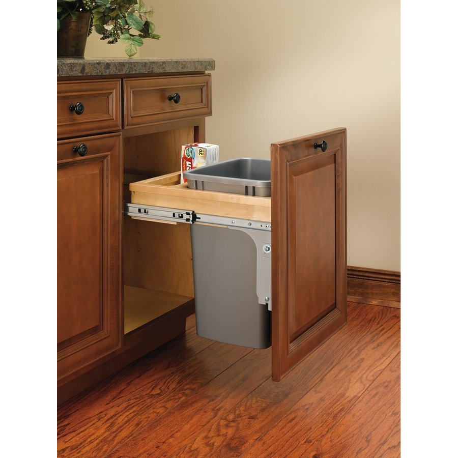 Rev-A-Shelf 4WCTM-1816DM-1, 35 Quart Wood Top Mount Single Trash Pull ...