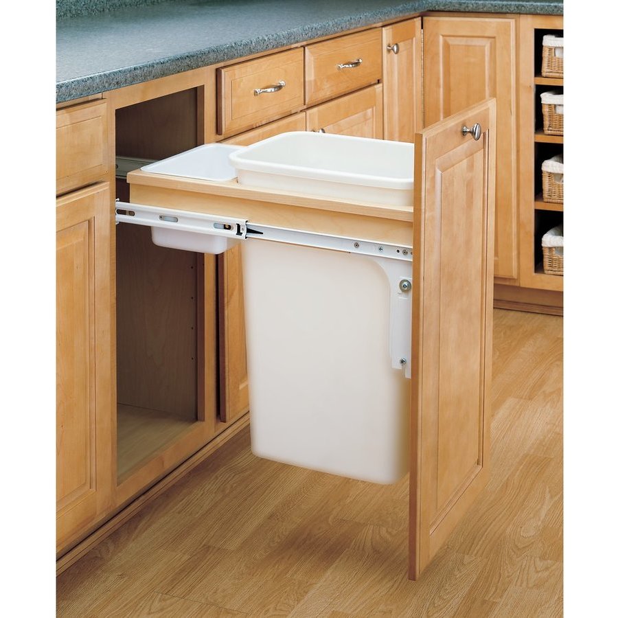 Rev-A-Shelf 4WCTM-1850DM-1, 50 Quart Wood Top Mount Single Trash Pull ...