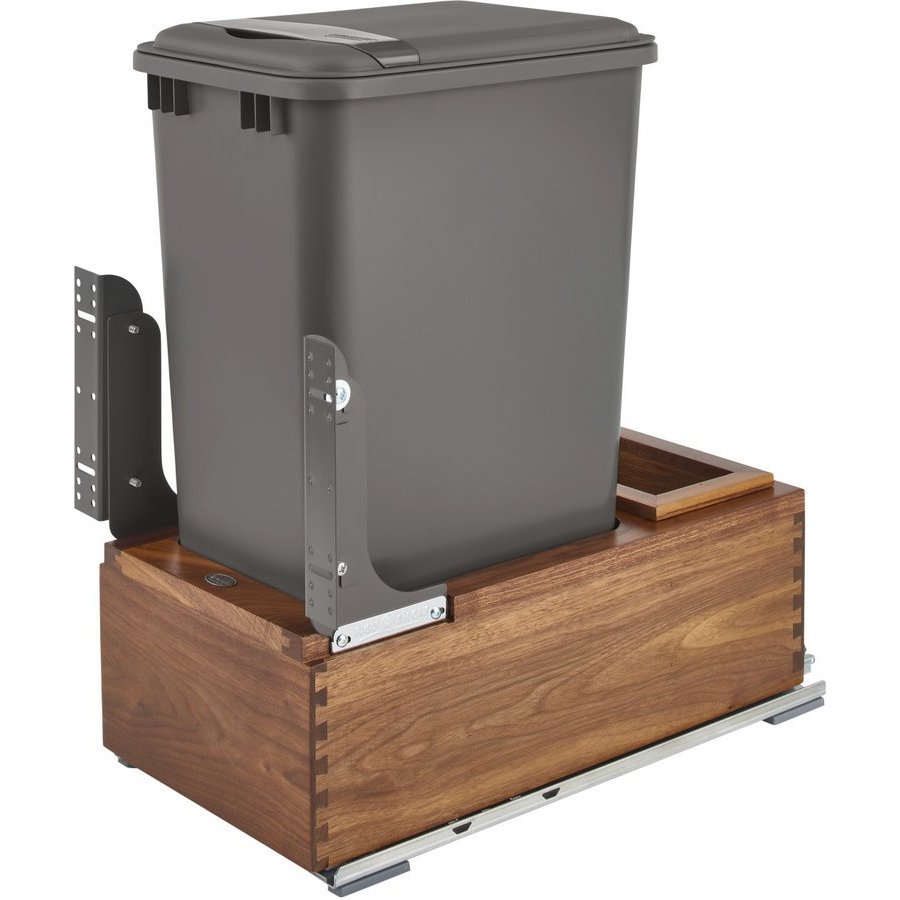 Rev-A-Shelf 50 Quart Single Trash Pull-Out Waste Container Bottom Mount ...