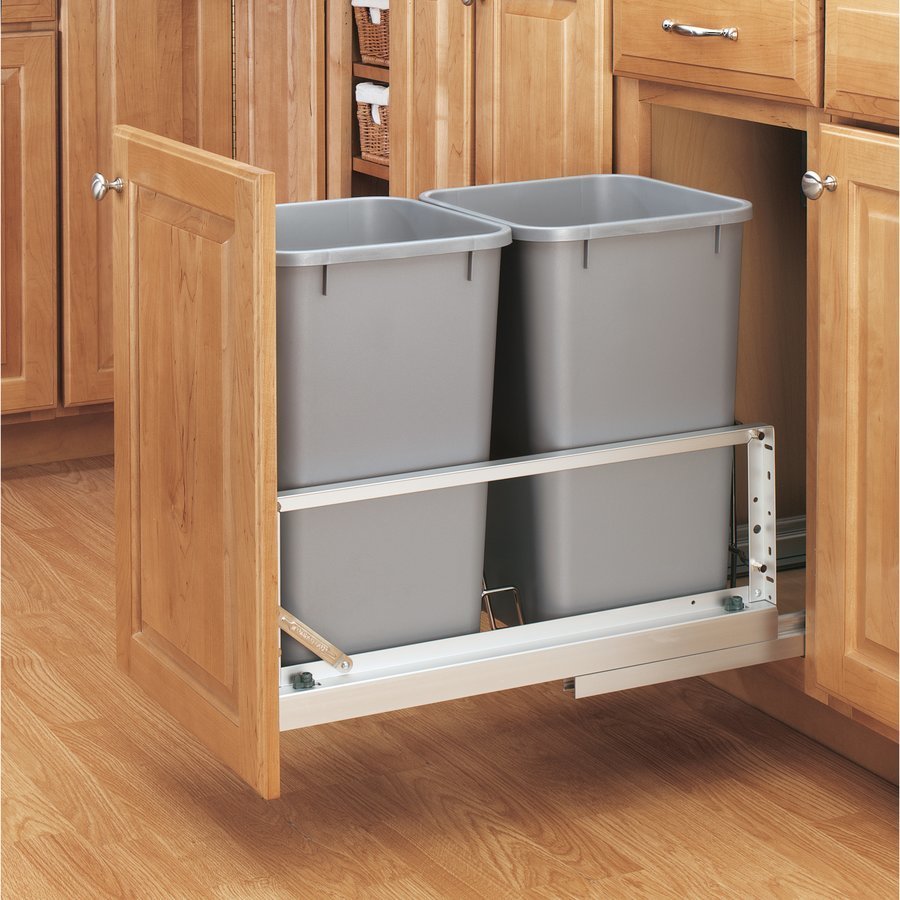 Rev-A-Shelf 27 Quart Premiere Double Trash Pull-Out Waste Containers ...