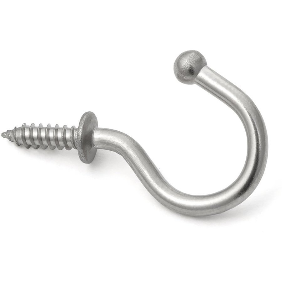 Sugatsune TL-20, 25/32 Inch Height x 29/32 Inch Projection Wire Screw-In Cup Hook, Polished ...