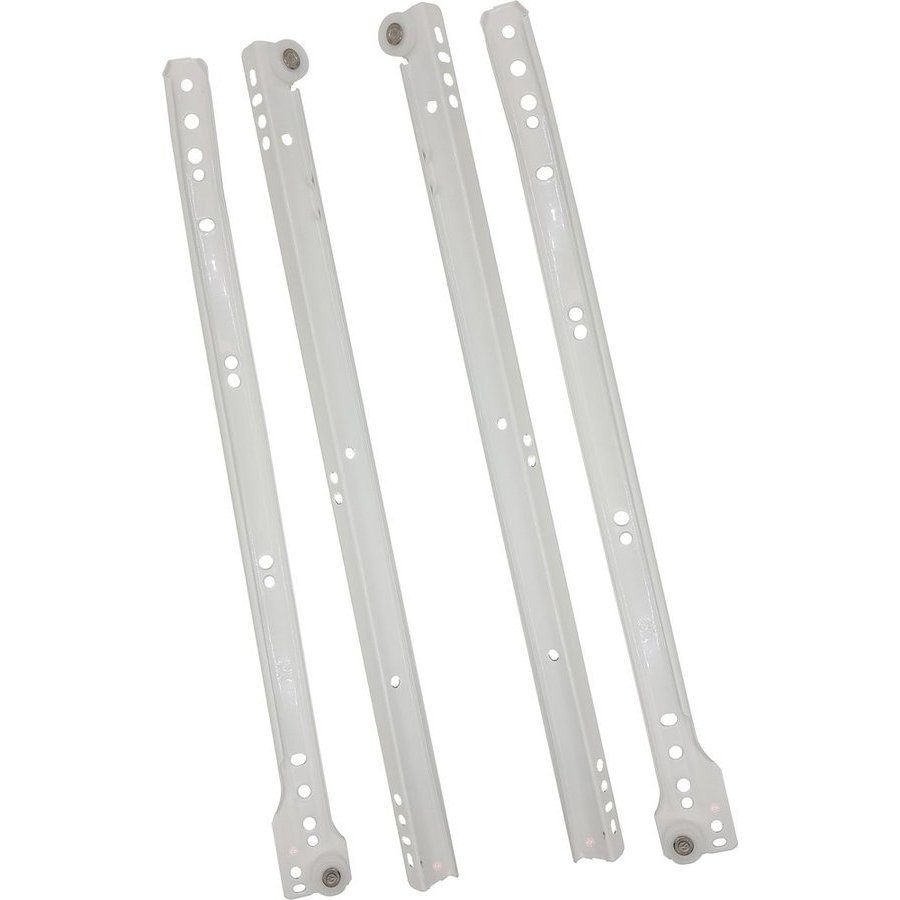 Builders Line White Epoxy Coated Self-Close Euro Drawer Slide, 12" , 3/ ...