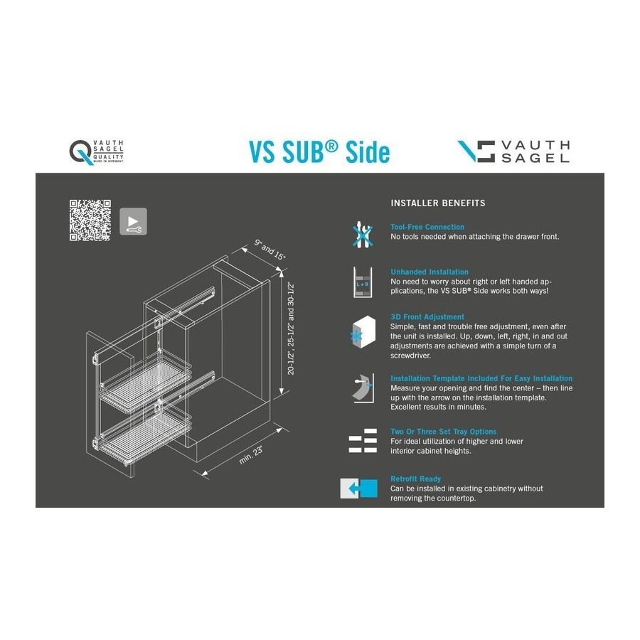 Vauth Sagel 90092000129, VS SUB Side Side Mounted 2 Basket Base Pullout ...