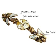 Schaub and Company 954P-AB, Heirloom Treasures 5 Inch Center to Center Antique Brass/Penshell ...