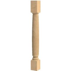 Brown Wood 3.5 Inch Square x 34.5 Inch Height Tulip Island Column ...