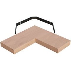 Brown Wood 01MFL102424WL1, L-Shape Floating Corner Shelf with Concealed ...