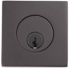 Emtek 8569US19, Square Single Sided Deadbolt, Flat Black | CabinetParts.com