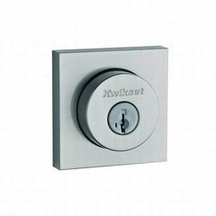 Kwikset 158SQT-15S.STRKP, Halifax Square Rose Single Cylinder Deadbolt ...