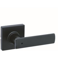 Kwikset 300BRNLSQT-26, Breton Door Lever with Square Rose Privacy Door ...