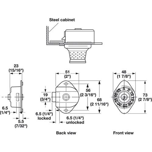 Hafele 231.13.000, Mastercombi Right Hand Locker Lock, Chrome with ...