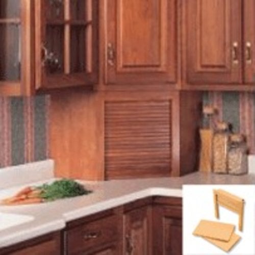 Omega National Products A0100OUF1 Solid Wood Face Frame Appliance Garage Kit for 24 x 24 inch Cross Corner Wall Cabinet Including Veneer Tambour Door