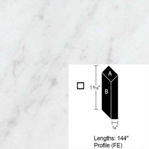 Wilsonart Bevel Edge, White Carrara, 4 ft (Pack of 3) | CabinetParts.com