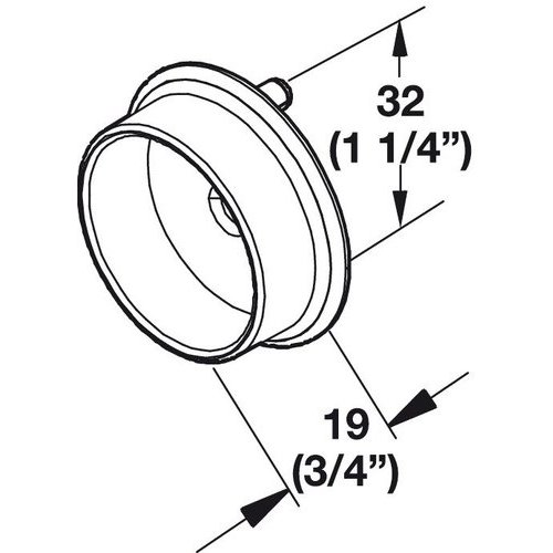 Hafele 803.39.910, Synergy Elite Wardrobe Tube End Cap Support, Matte ...