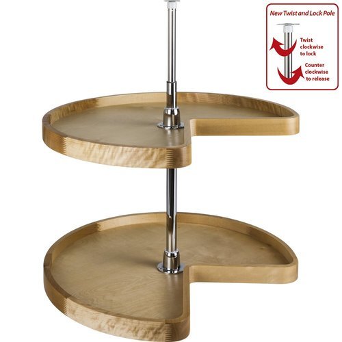 Hardware Resources LSK224-SET, 24 Inch Diameter Kidney Wood Lazy Susan ...