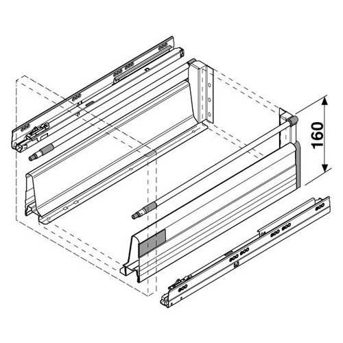 Blum ZRM.5500.US, Metafile Set for 22 Inch Drawers, White ...