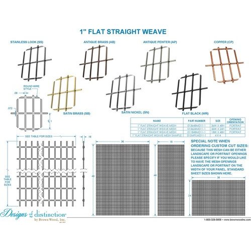 Brown Wood 011848MD11SN1, 1 Inch Flat Straight Weave Decorative Grille ...