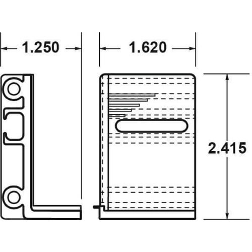 Bracket Kit for Mounting Inset Drawer Slides to the Back of the Face ...
